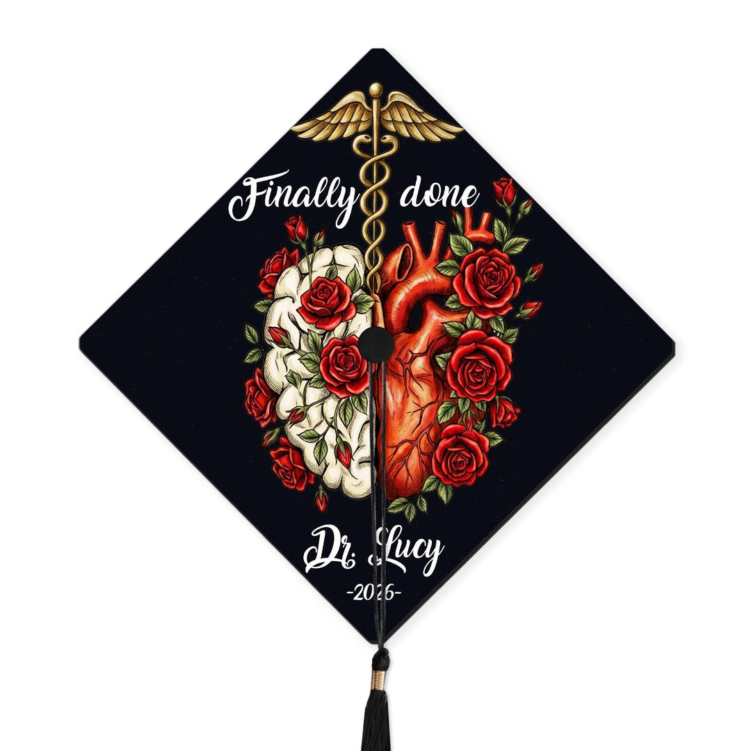 Personalized Medical School Graduation Cap Topper 2026, Finally Done ...