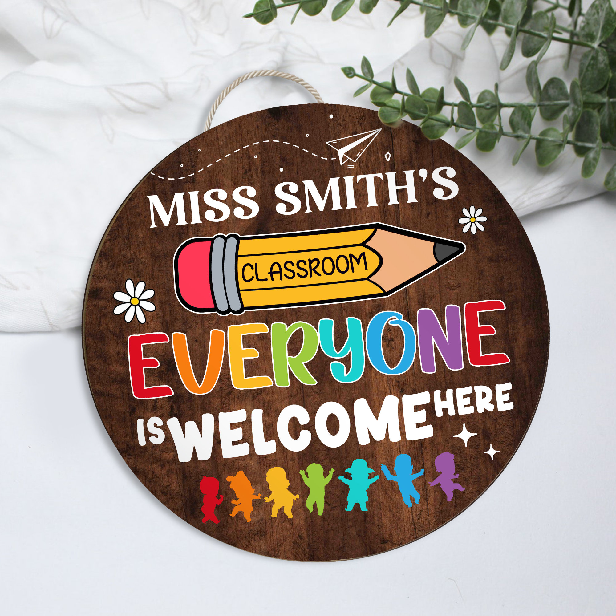 Personalized Teacher Door Sign,everyone is Welcome Here,custom Teacher ...