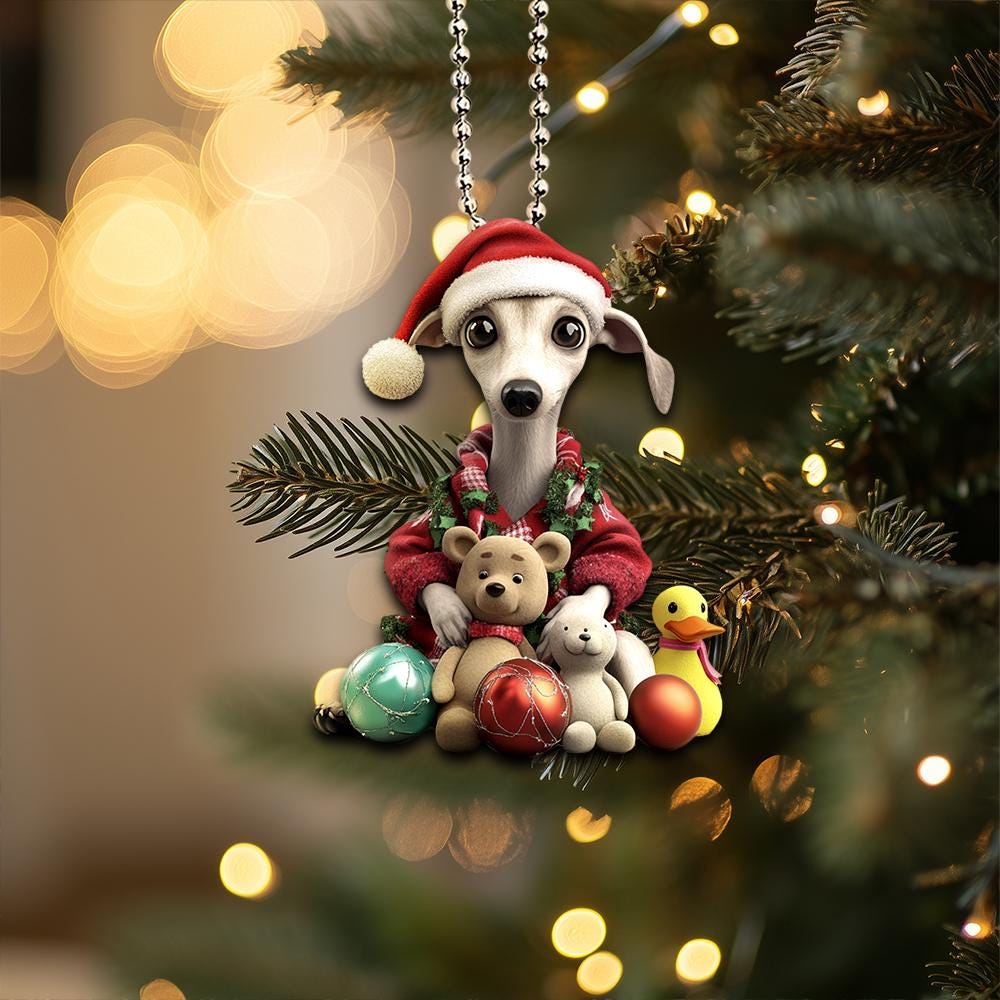 2D Flat Whippet Ornament, Whippet Dog Ornament, Dog Car Hanging ...