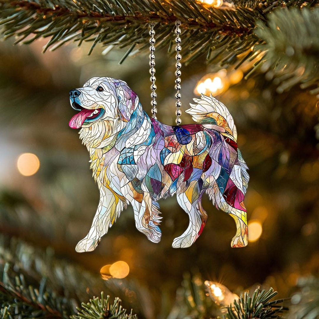 2D Flat Great Pyrenees Ornament, Great Pyrenees Dog Ornament, Dog Car ...
