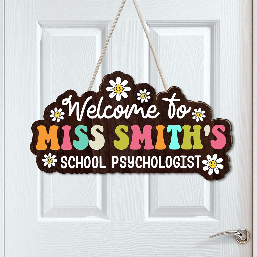 Personalized School Psychologist Sign, Teacher Name Door Sign, School ...