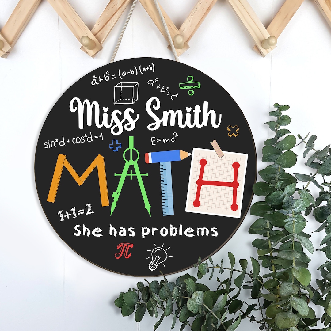 Math Teacher Sign, Math Decor,math Door Decor,math Class Chalkboard ...