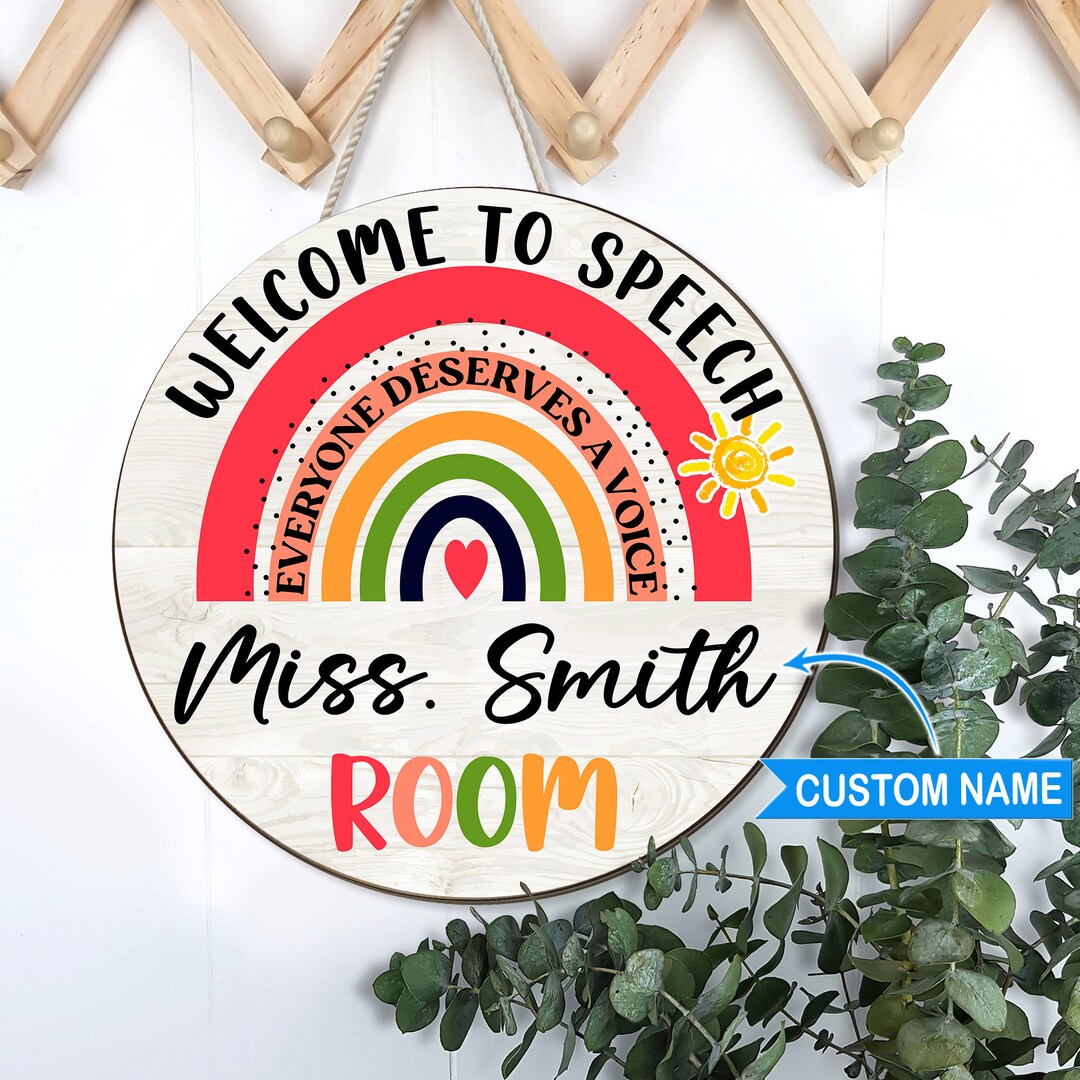 Welcome to Speech Sign, Speech Teacher Sign, Speech Therapist Door Sign ...