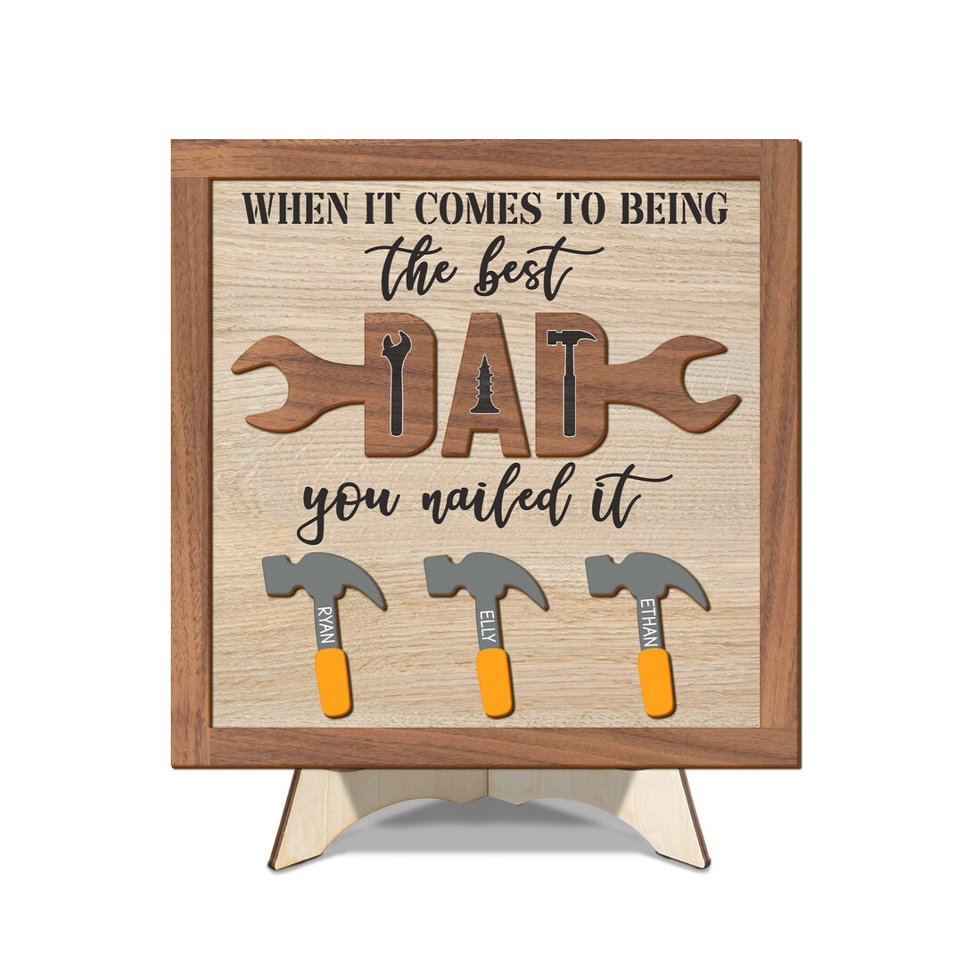 Personalized Father's Day Gift, the Best Dad Sign, Mechanic Dad Sign ...