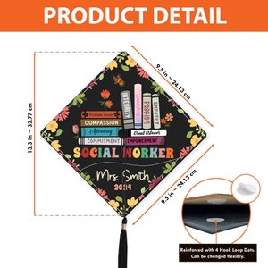 Custom Social Worker Graduation Cap Topper, Personalized Grad Cap ...