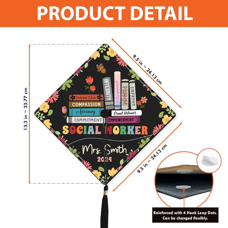 Custom Social Worker Graduation Cap Topper, Personalized Grad Cap ...