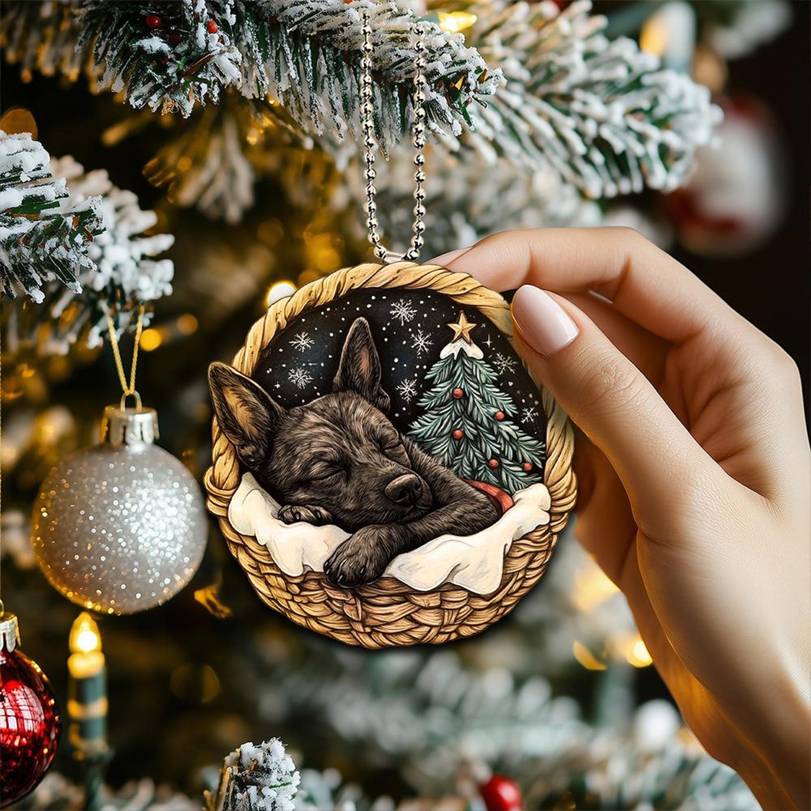 Dutch Shepherd Ornament, Sleeping Dog Ornament, Car Hanging Ornament ...