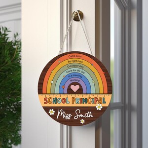 Personalized School Principal Door Sign, Principal Counselor Gift ...