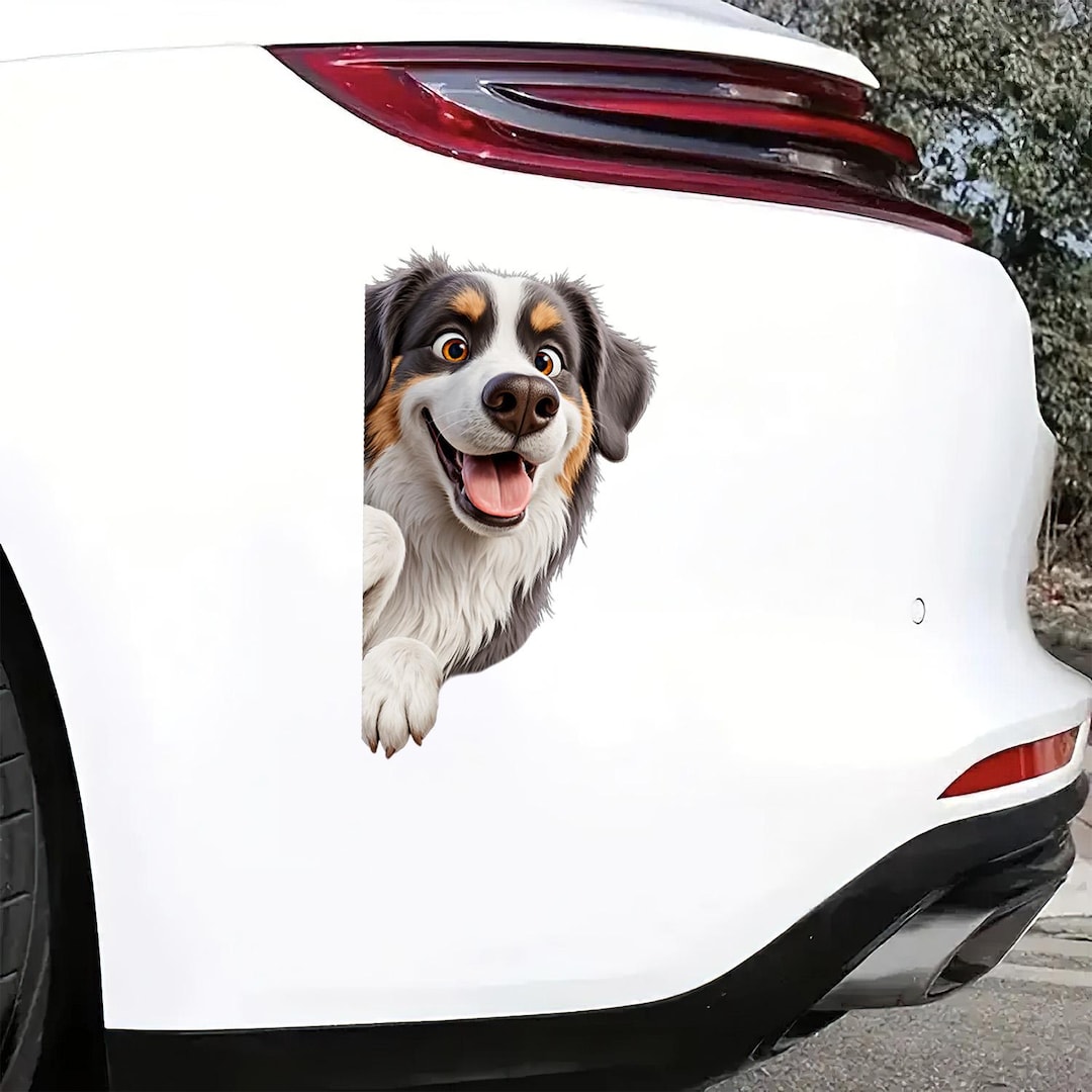 Cute Australian Shepherd Car Sticker, Australian Shepherd Dog Lover ...