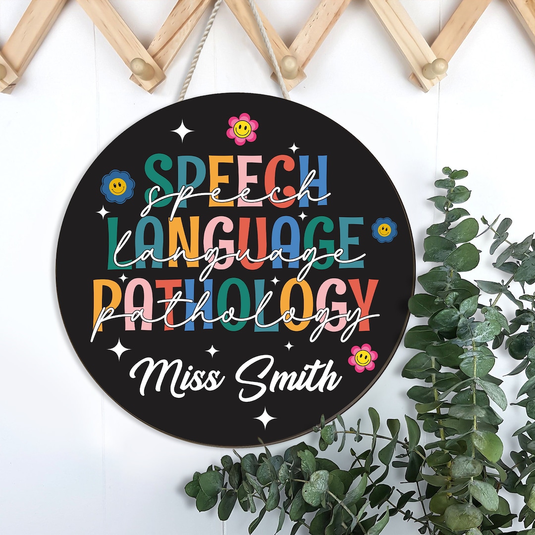 SLP Speech Language Pathology Sign, Speech Therapist Door Sign, Speech ...