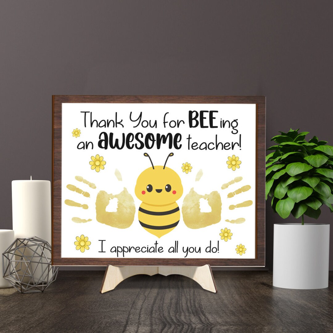 Thank You for Being an Awesome Teacher, Teacher Appreciation Handprint ...