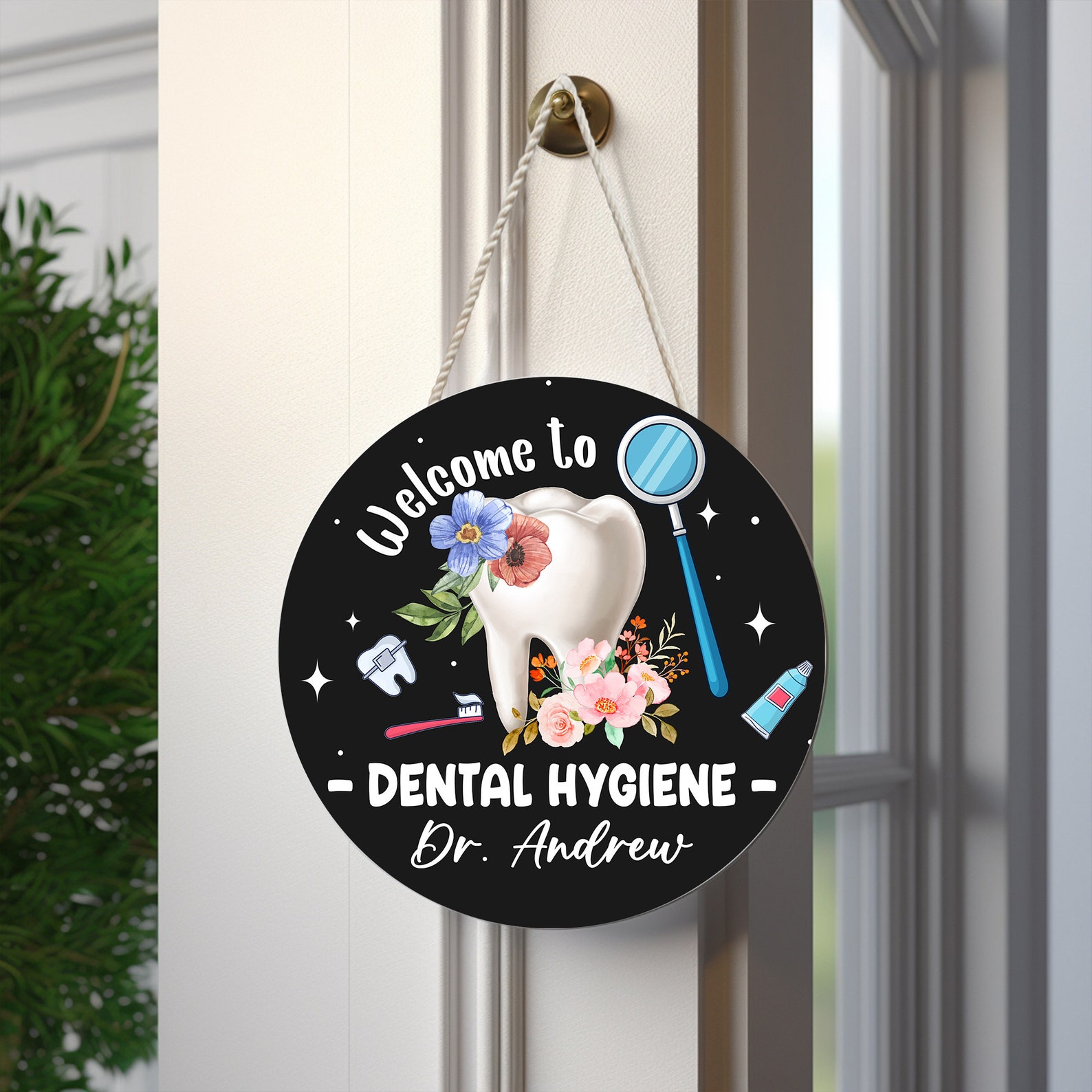 Personalized Dental Hygiene Door Sign,dental Hygiene Welcome Sign ...