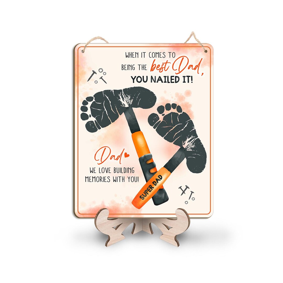 Footprint Craft for Dad - DIY Kids Keepsake Hammer Art - Father's Day ...