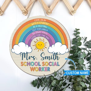 Personalized Welcome Sign, School Social Worker Office Sign, Social ...