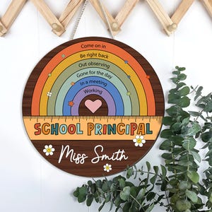 Personalized School Principal Door Sign, Principal Counselor Gift ...