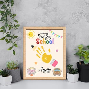 First Day of School Handprint Craft, Back to School Printable, Memory ...