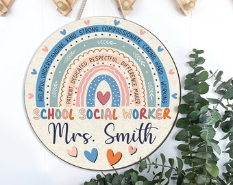 Personalized Welcome Sign, School Social Worker Office Sign, Social ...