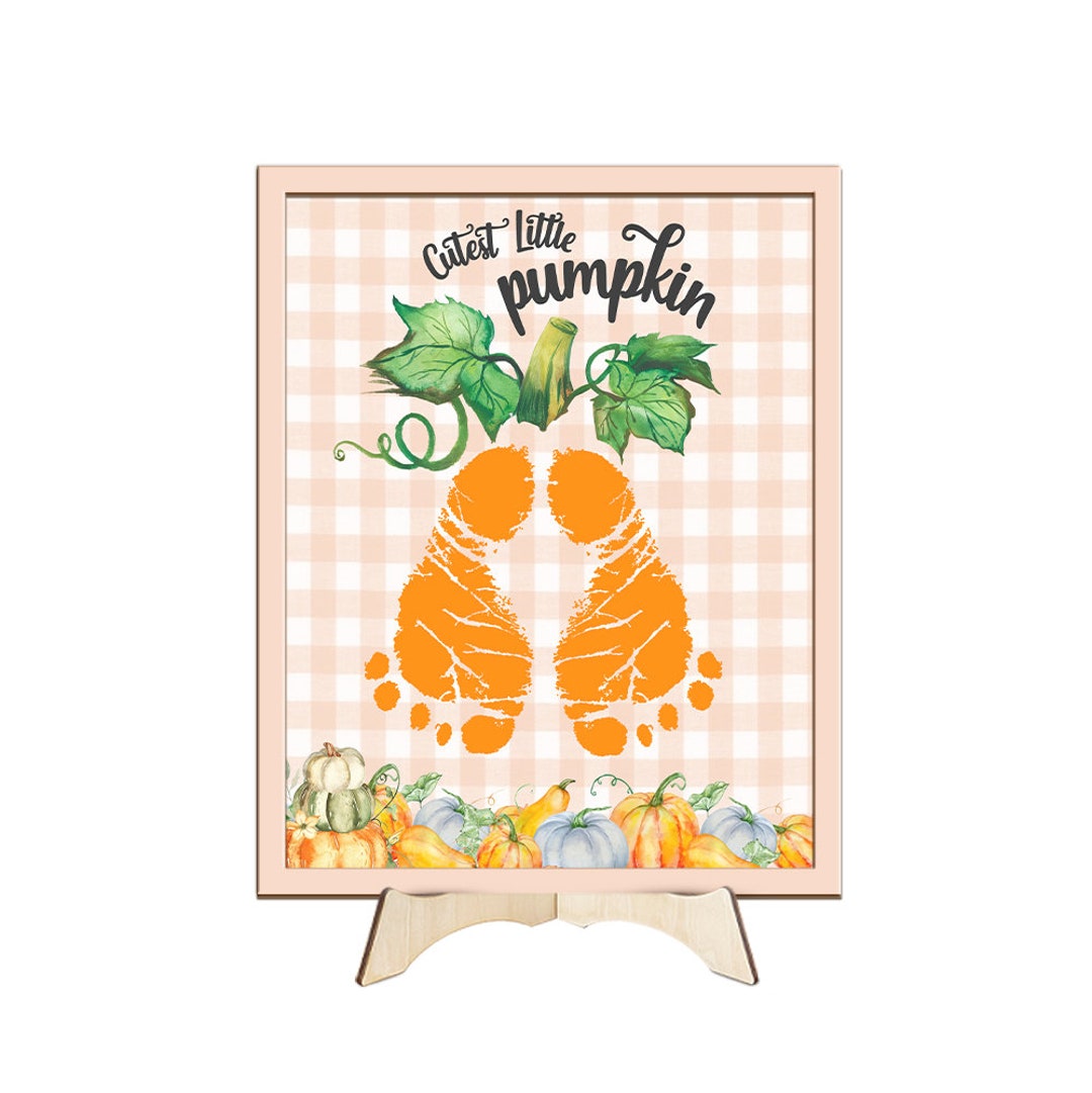 My Cutest Little Pumpkin, Footprint Pumpkin Patch, First Halloween ...