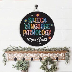 SLP Speech Language Pathology Sign, Speech Therapist Door Sign, Speech ...