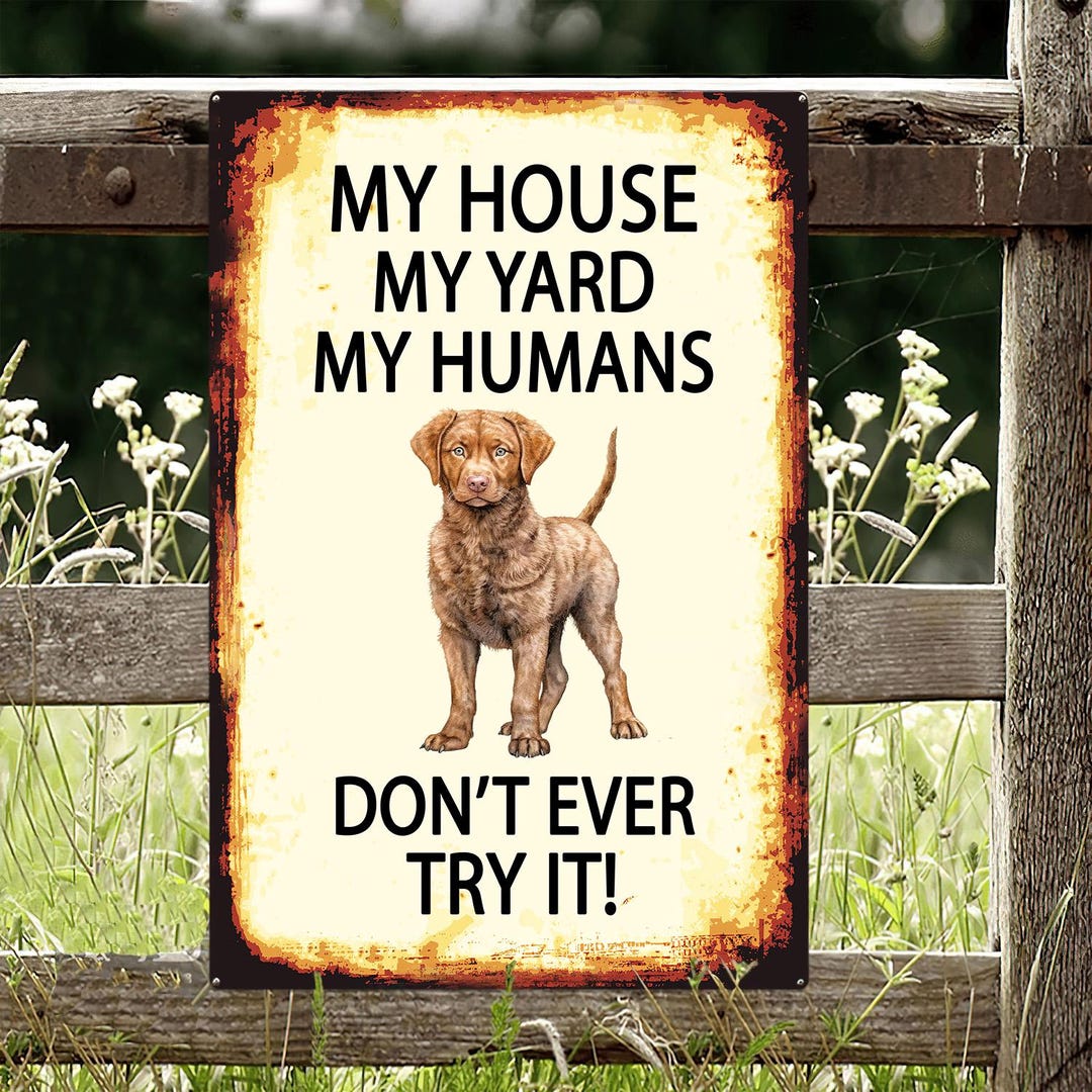 My House My Yard My Humans Don't Ever Try It, Guard Dog Metal Sign ...