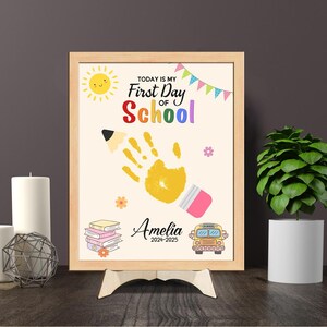 First Day of School Handprint Craft, Back to School Printable, Memory ...