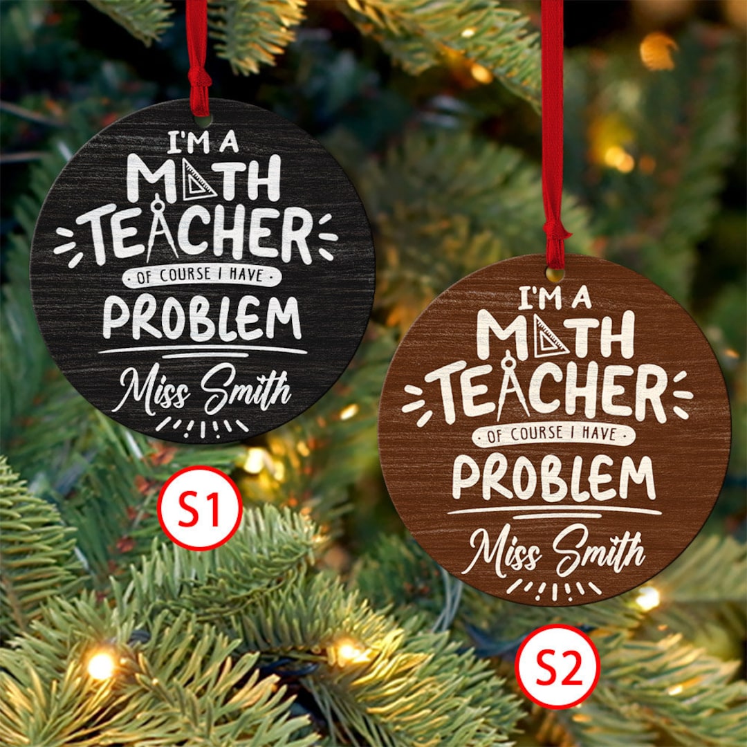 Personalized Math Ornament, Customize Math Lover Ornament, Math Teacher ...