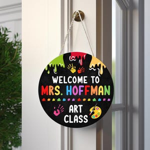 Art Teacher Hanging Door Sign, Art Class Sign, Art Teacher Door Sign ...