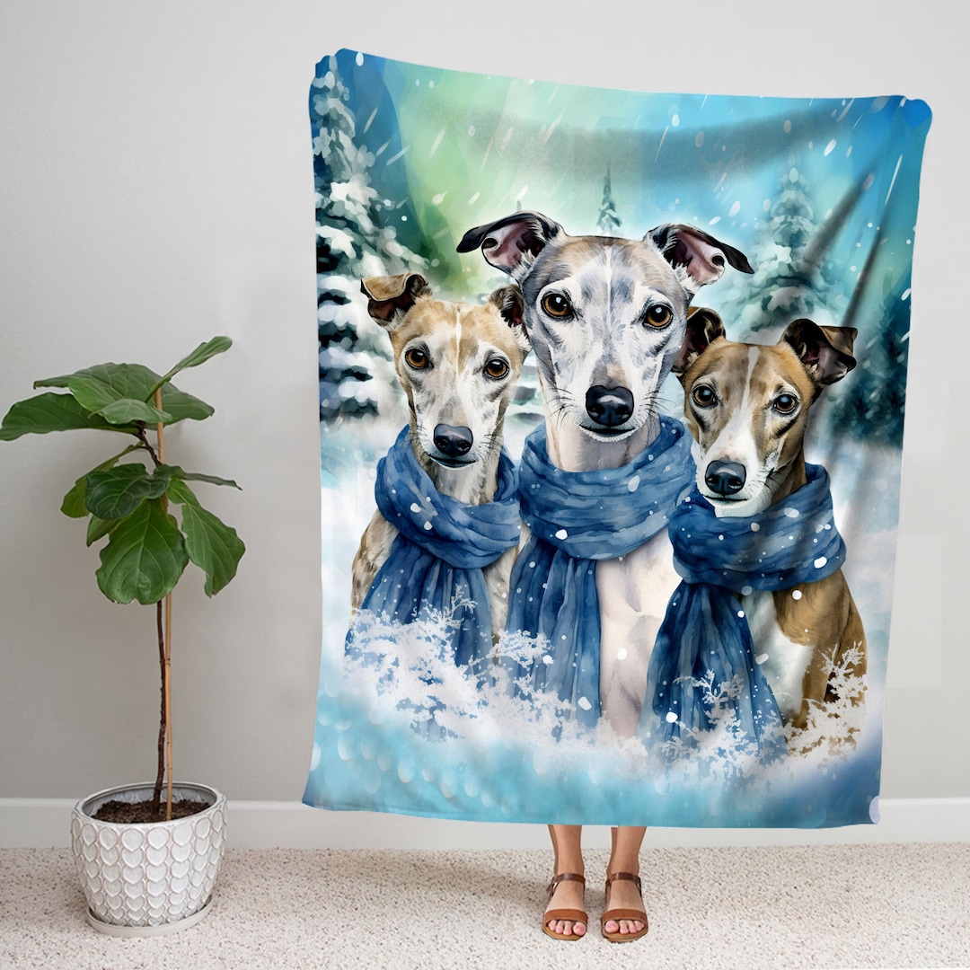Christmas Whippet Blanket Winter Whippet Blanket Whippet - Etsy