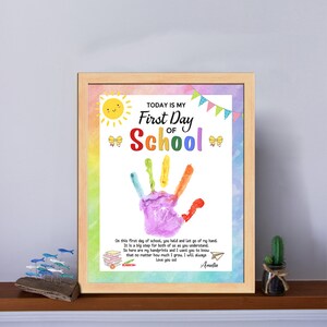 First Day of School Handprint Art, Preschool Kindergarten Prek ...
