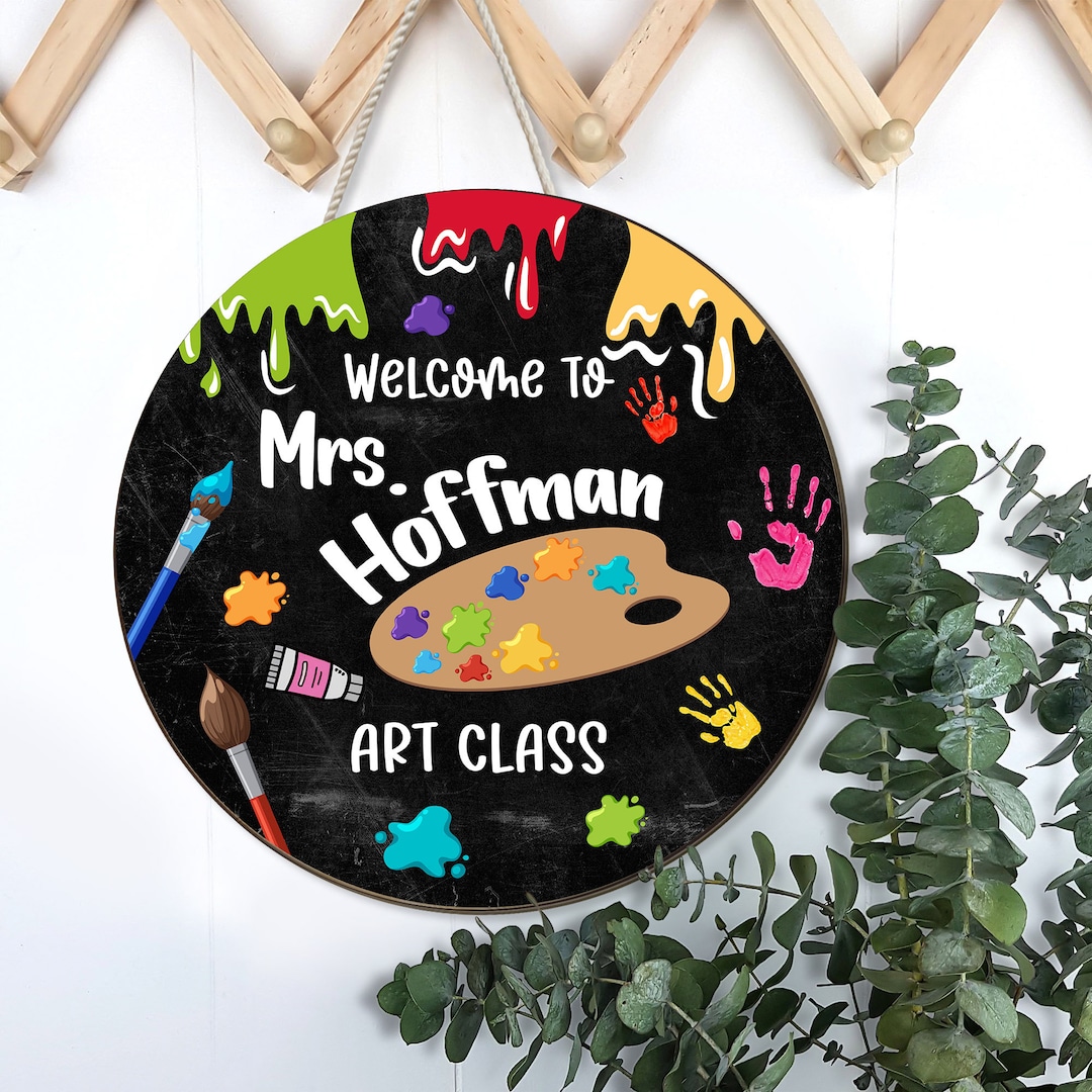 Art Teacher Hanging Door Sign, Art Class Sign, Teacher Door Sign ...