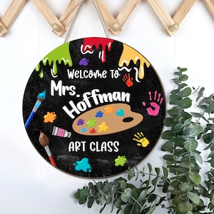 Art Teacher Hanging Door Sign, Art Class Sign, Teacher Door Sign ...