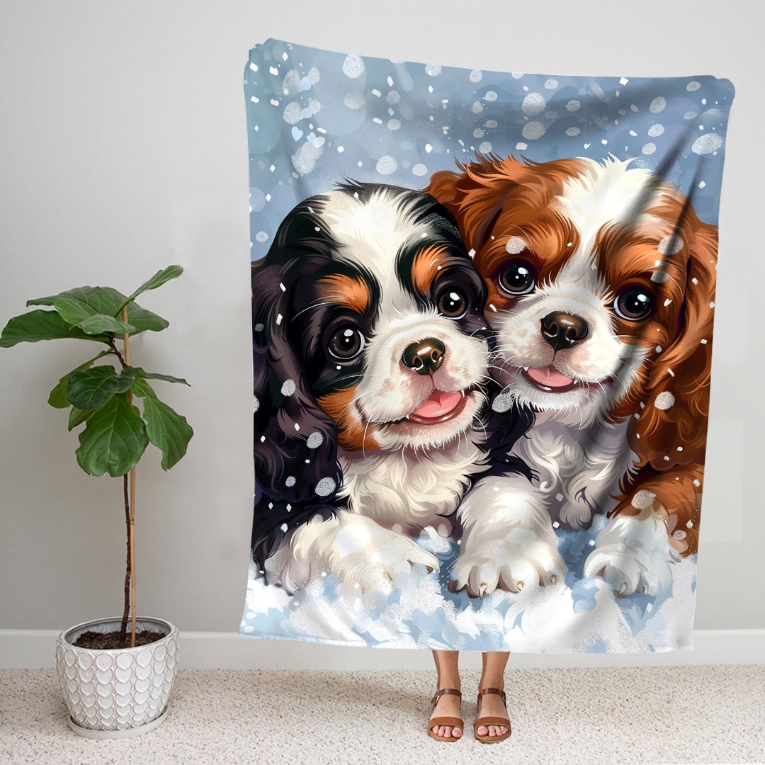 Cavalier King Charles Spaniel Blanket, Sherpa Blanket, Fleece Blanket ...