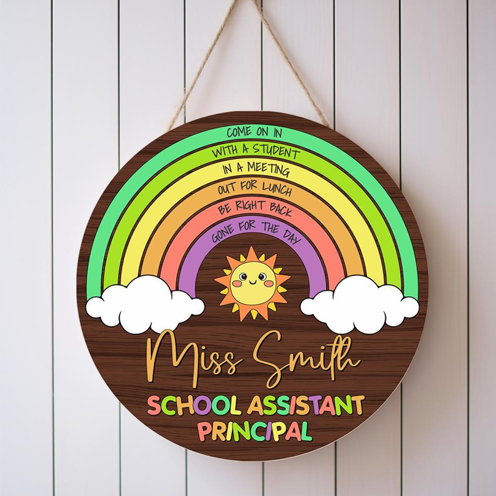 School Assistant Principal Door Hanger, School Assistant Wooden Door ...