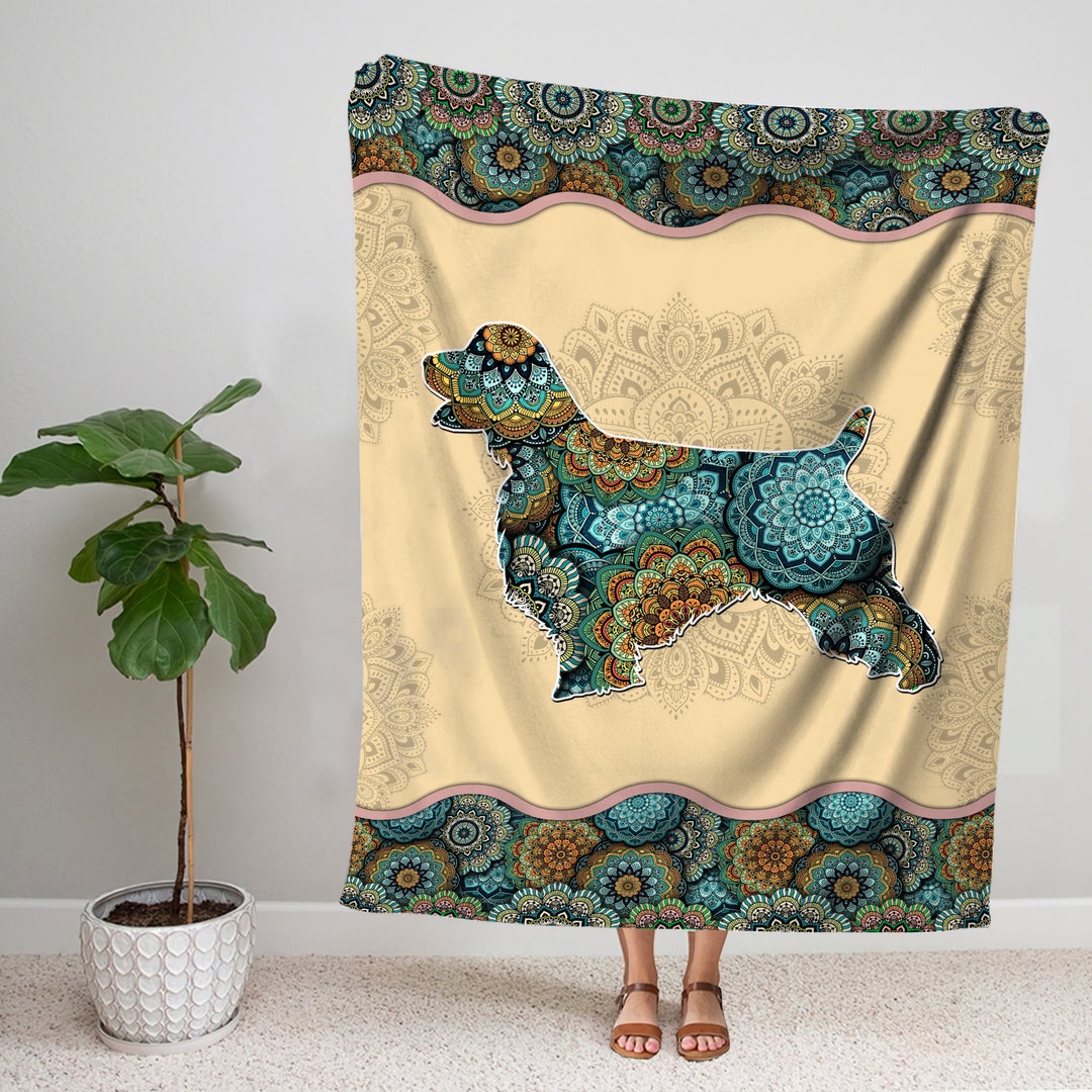 English Springer Spaniel Blanket, English Dog Sherpa Blanket, Fleece ...