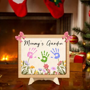 Flower Garden Handprint Craft Art, Mom Mum Nana Grandma Mother's Day ...