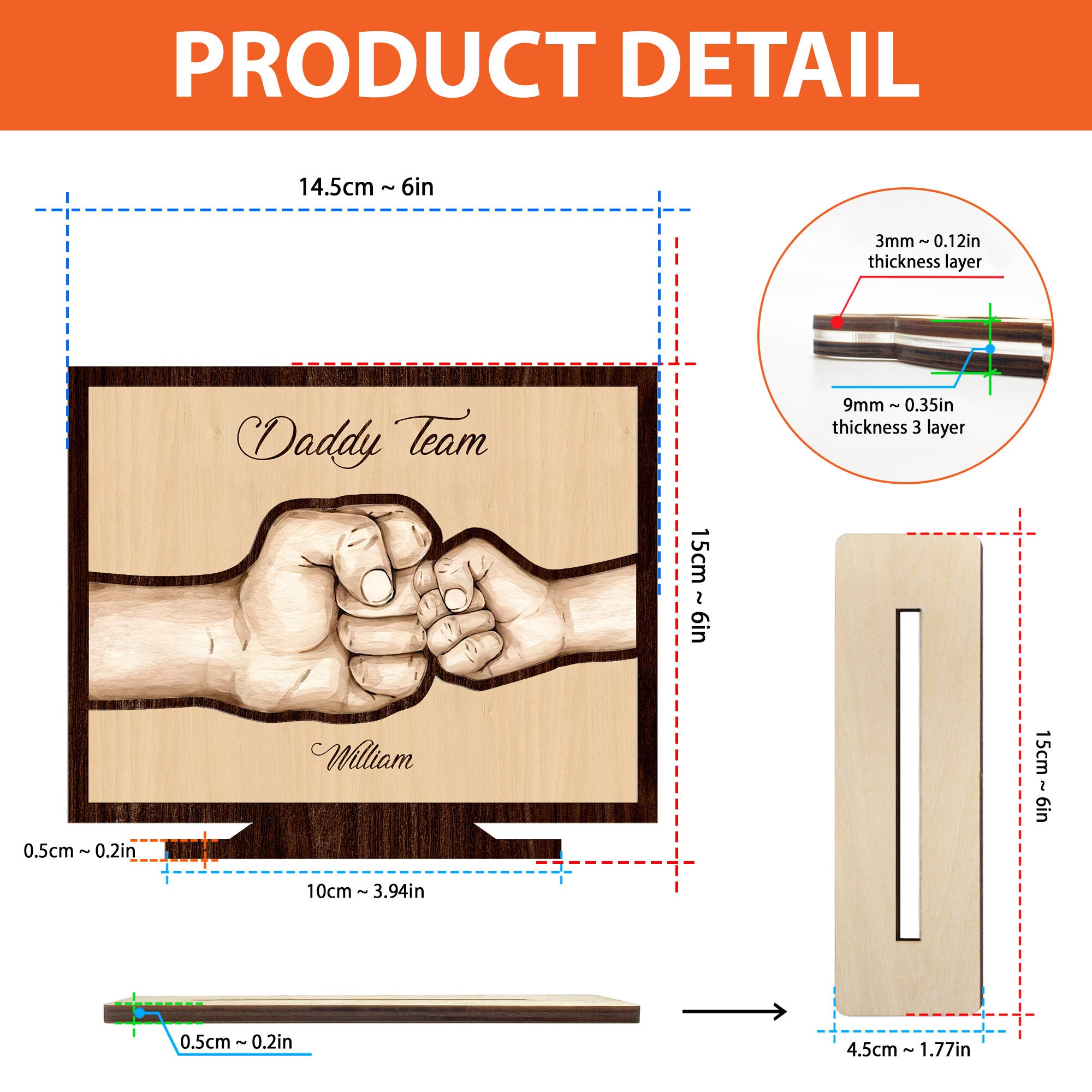 Fist Bump Personalised Dad Fathers Day Gift Gift From Kids - Etsy