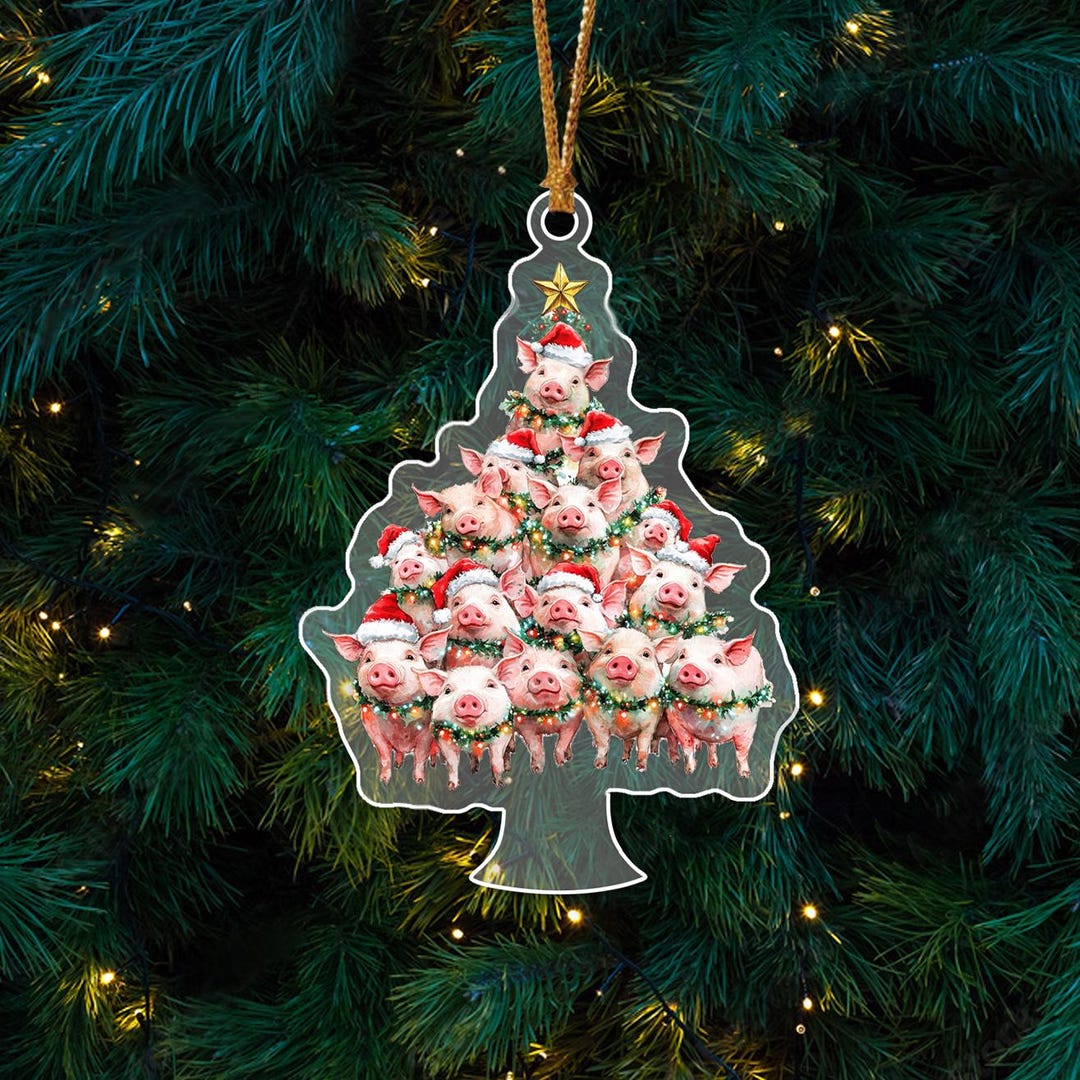 Funny Pig Ornament, Pig Christmas Tree, Pig Animal Farm Decor, Car ...