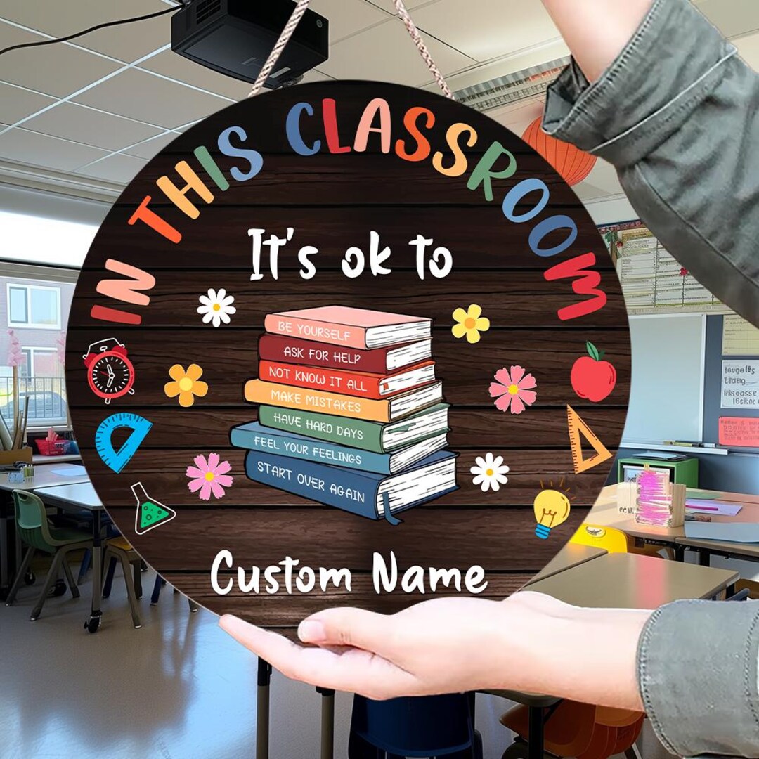 It is Okay to Feel Sign, Personalized Boho Classroom Decor ...
