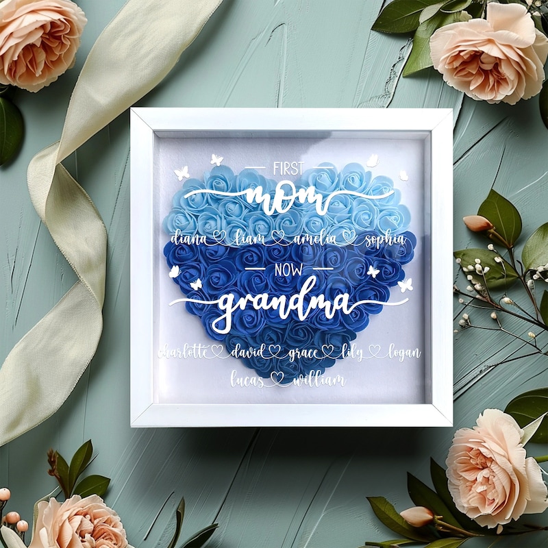 Mom Shadow Box Flowers - Etsy