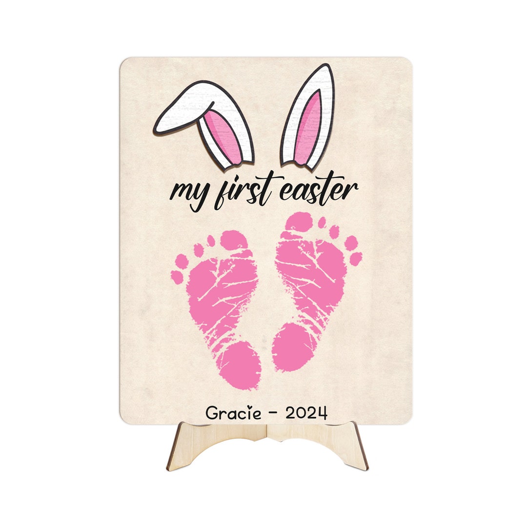 Easter Footprint Art, Hoppy Happy Easter Bunny Footprint Art Craft Kids ...