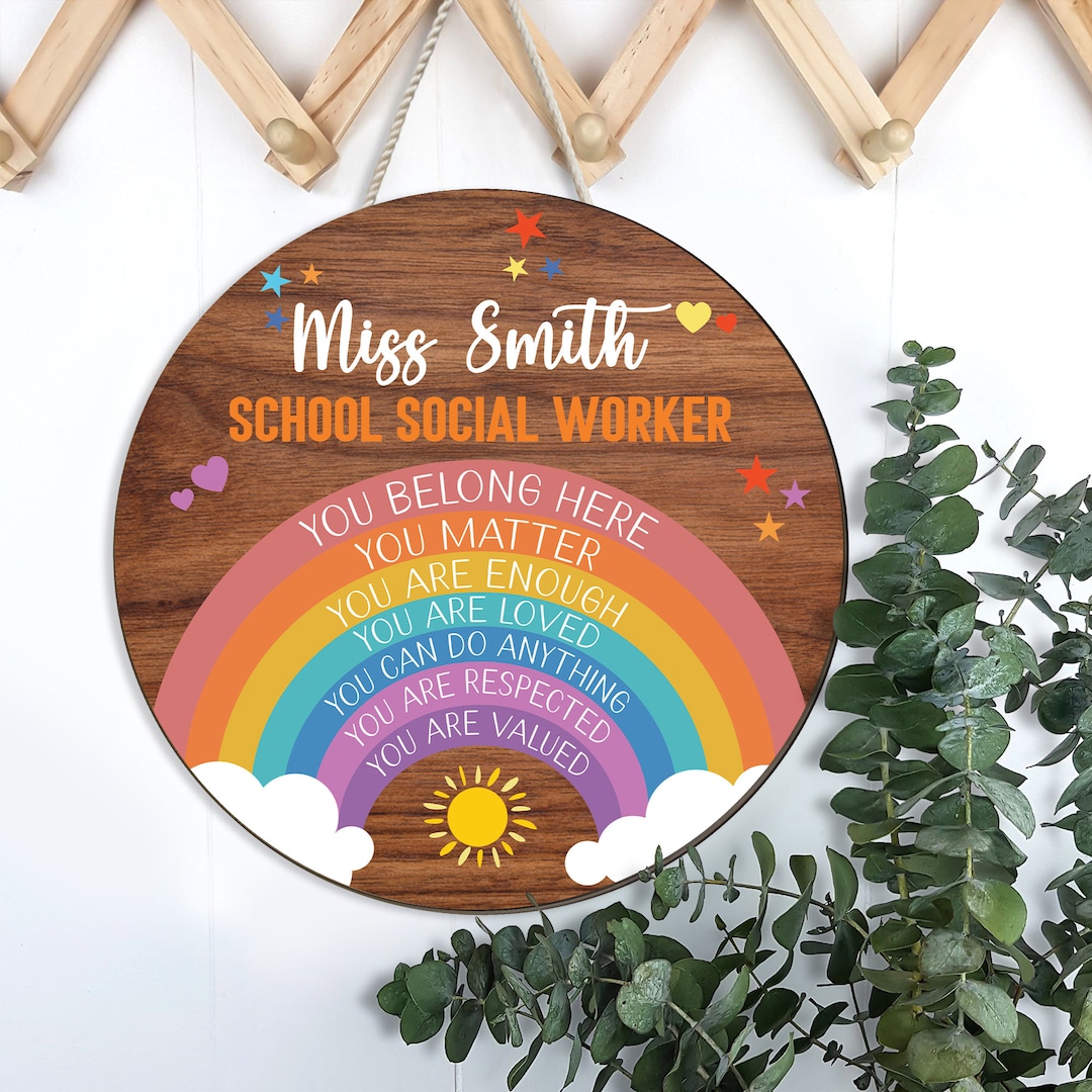 Personalized Welcome Sign, School Social Worker Office Sign, Social ...
