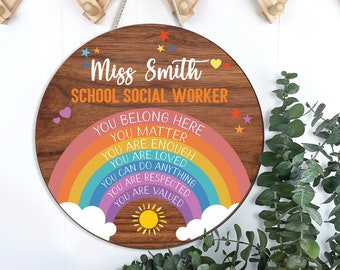 Personalized Welcome Sign, School Social Worker Office Sign, Social ...