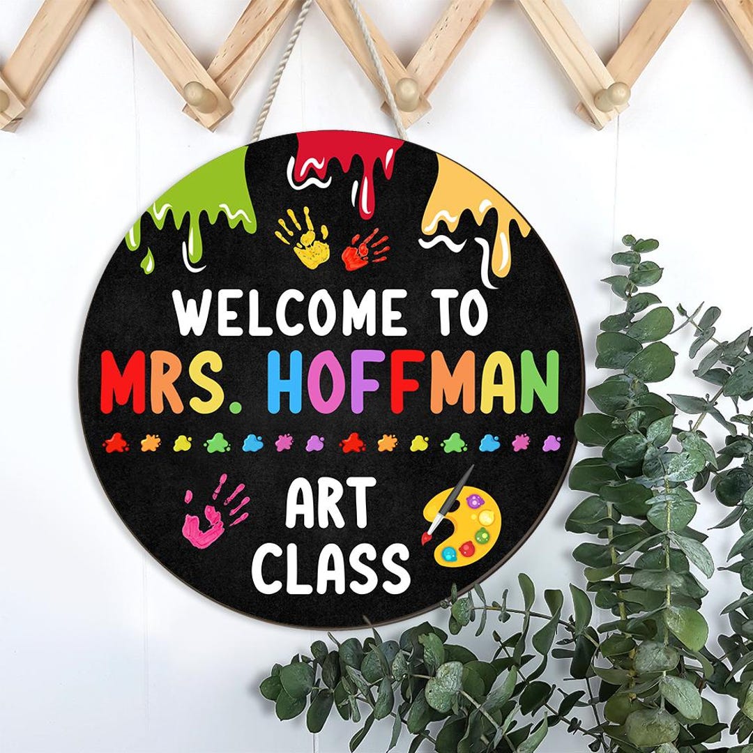Art Teacher Hanging Door Sign, Art Class Sign, Art Teacher Door Sign ...