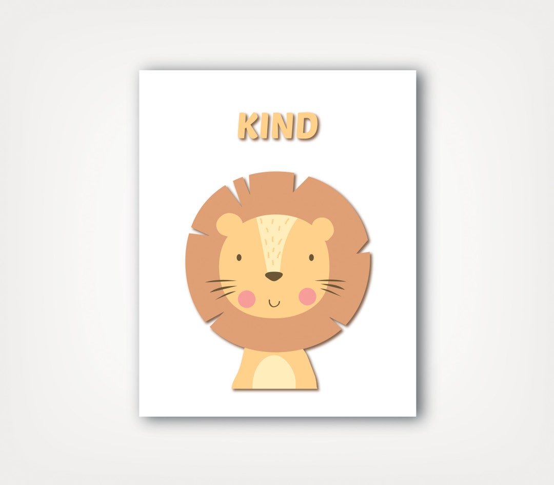 Baby Lion Printable, Safari Theme Nursery, Animal Playroom Decor, Quote ...
