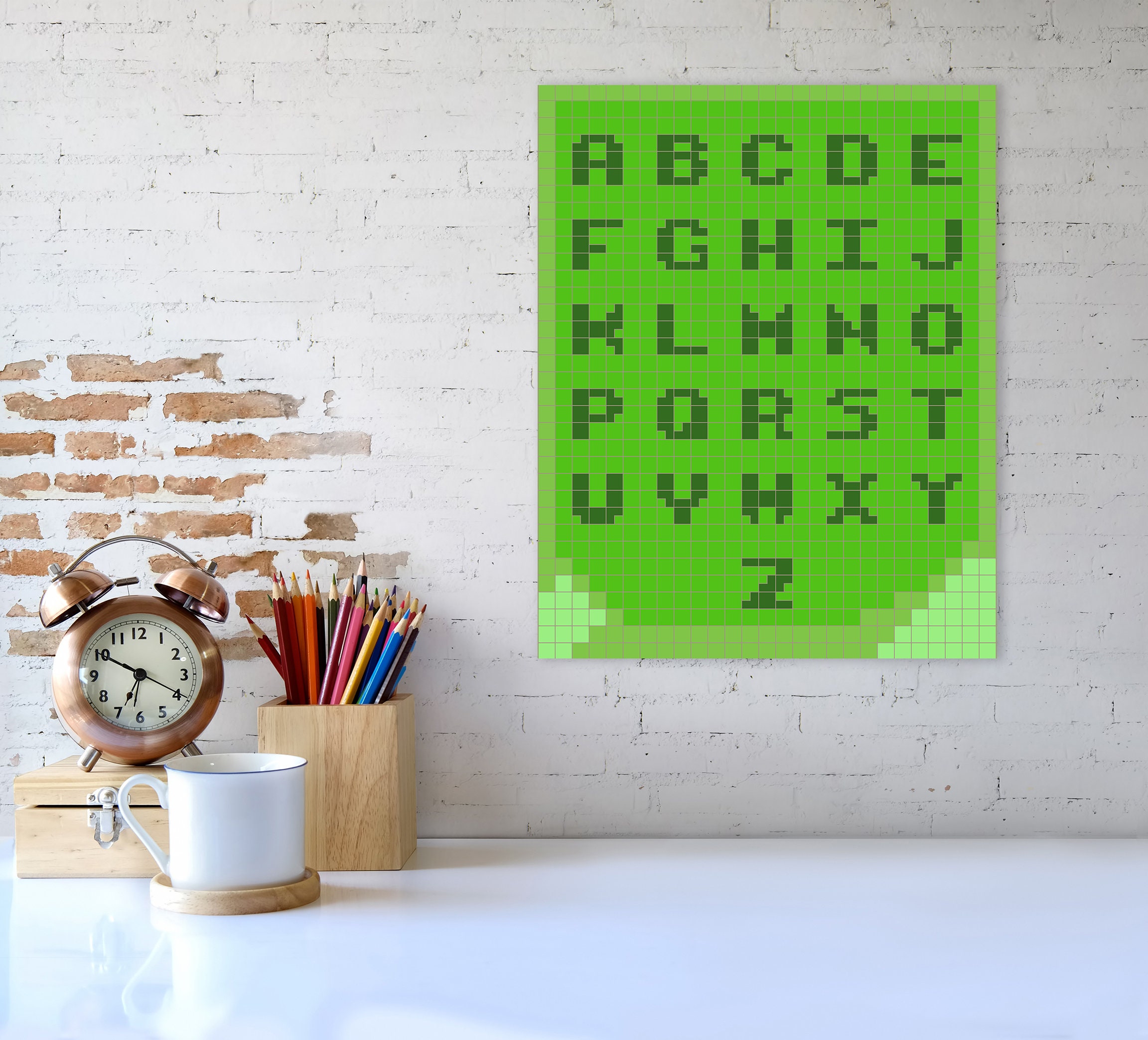 Minecraft Alphabet Poster Green Minecraft Homeschool Printable ...