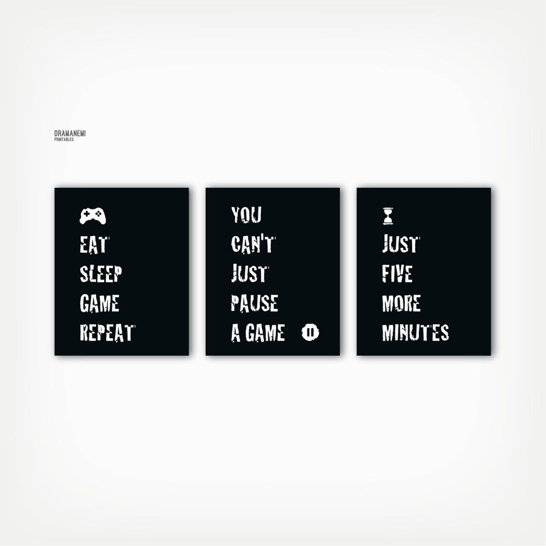Printable Gaming Posters, Gamer Room Decor, Teen Room Set of 3 Prints ...