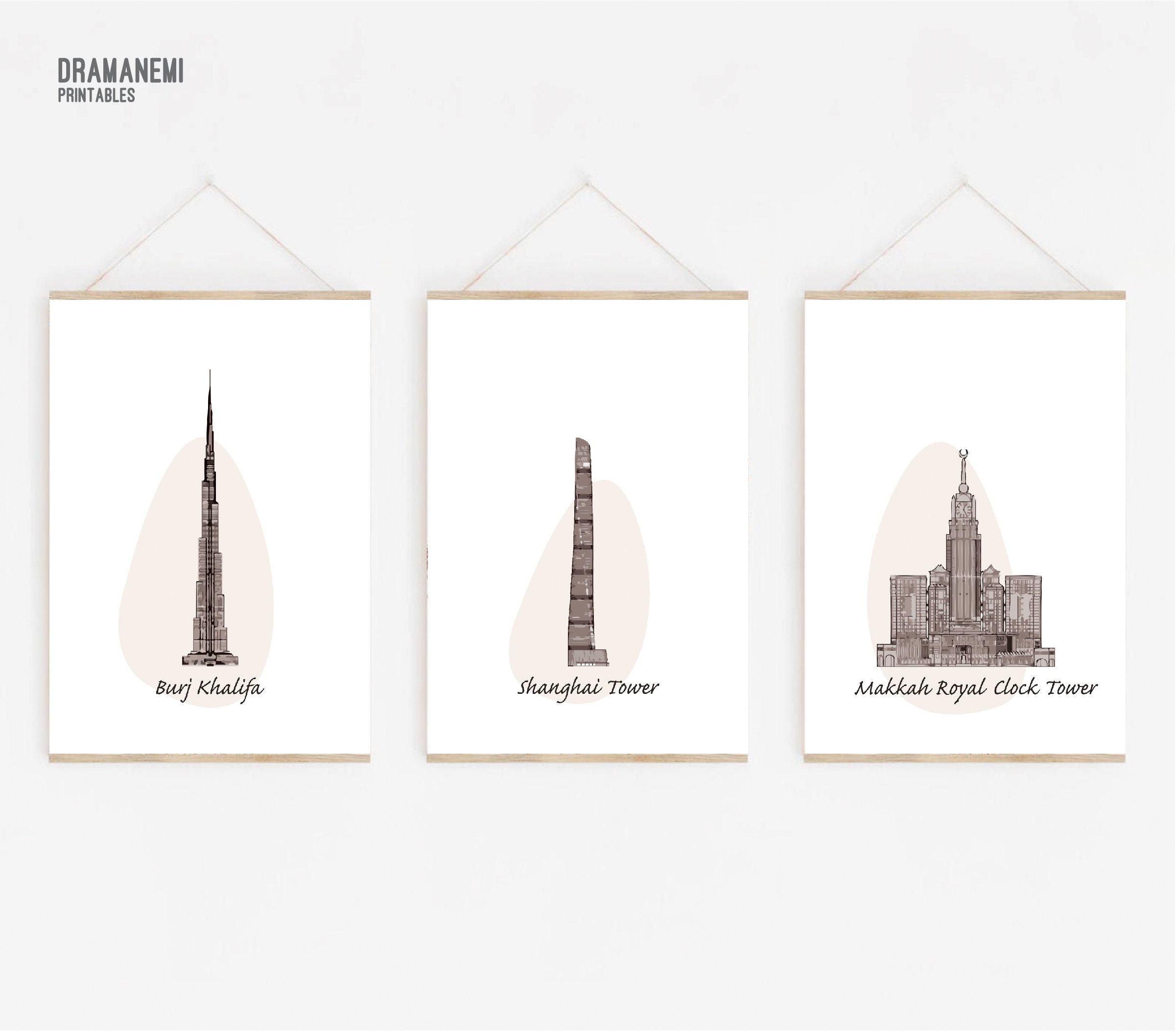 Shanghai Tower Poster | World's Tallest Buildings Print | Travel ...