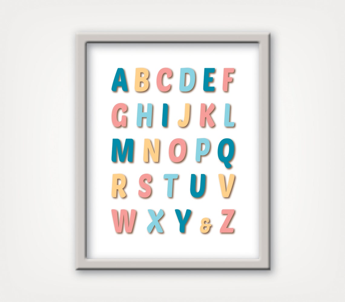 Pastel Alphabet Printable Poster, ABC Print, Classroom Decor, Kids ...