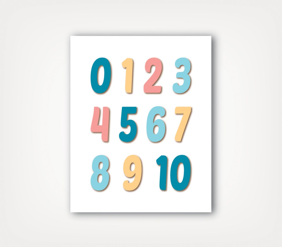 Pastel Numbers Printable Poster, Classroom Decor, Kids, Nursery Decor ...
