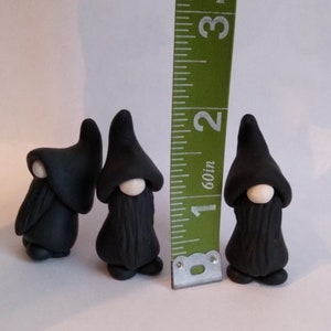 Miniature 'gothic Gnomes' Handmade With Polymer Clay, Black and White ...